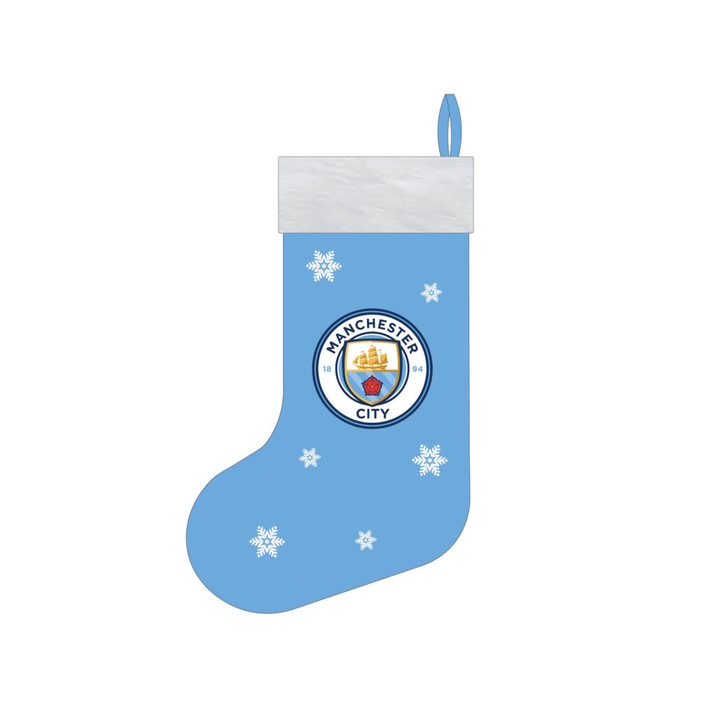 Buy Manchester City Snowflake Stocking online at SoccerCards.ca