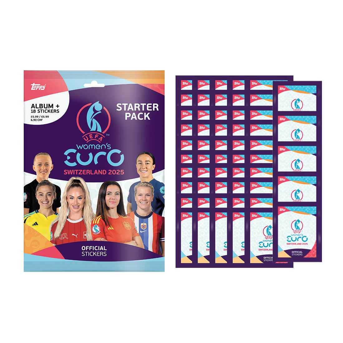 Buy 2025 Topps Women’s Euro Stickers 50 Packs & Mega Starter Pack Set ...